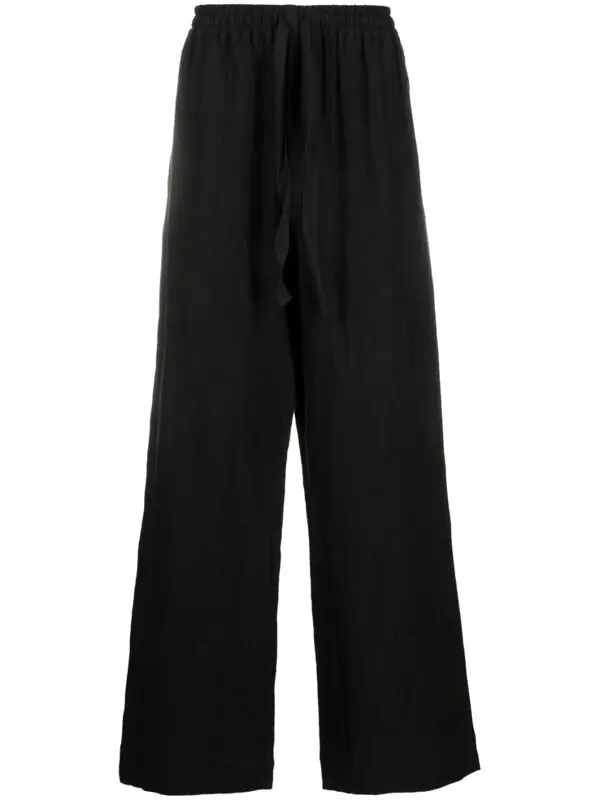 Commas Mid-rise Wide-leg Trousers - Black