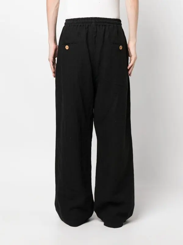 Commas Mid-rise Wide-leg Trousers - Black
