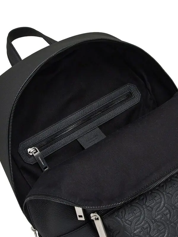 FERRAGAMO Embossed-logo Leather Backpack - Black