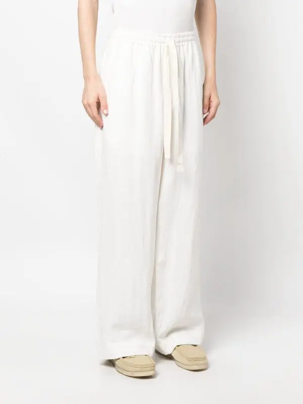 Commas Mid-rise Wide-leg Trousers - White