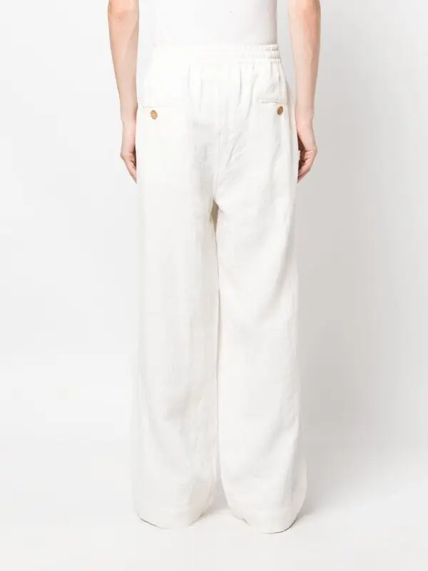 Commas Mid-rise Wide-leg Trousers - White