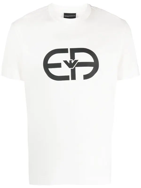 Emporio Armani Logo-print Crew-neck T-shirt - White