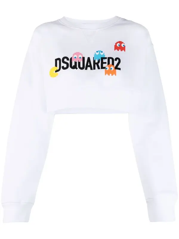 Dsquared2 Logo-print Cropped Sweartshirt - White