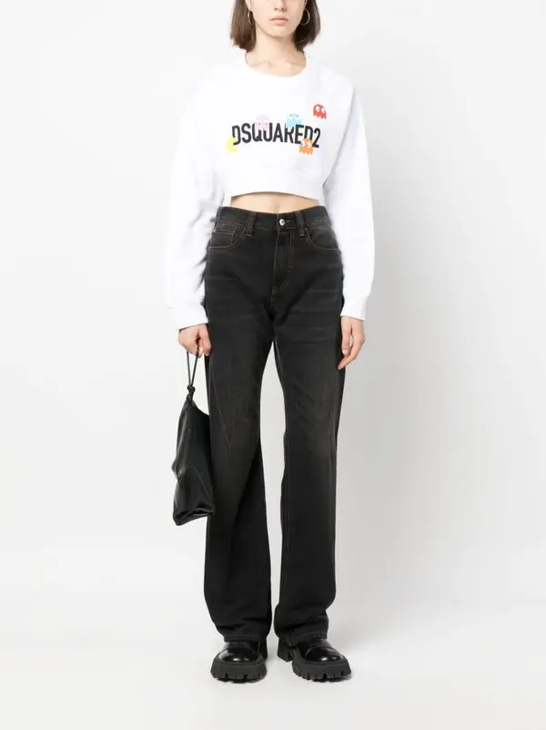 Dsquared2 Logo-print Cropped Sweartshirt
