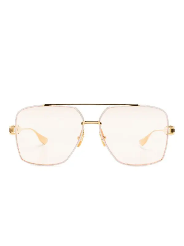 Dita Grand Emperik Rectangle Sunglasses - White