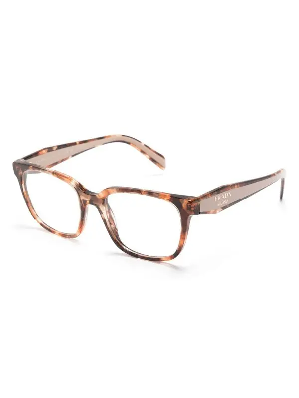 Prada Tortoiseshell Square Frame Glasses - Brown