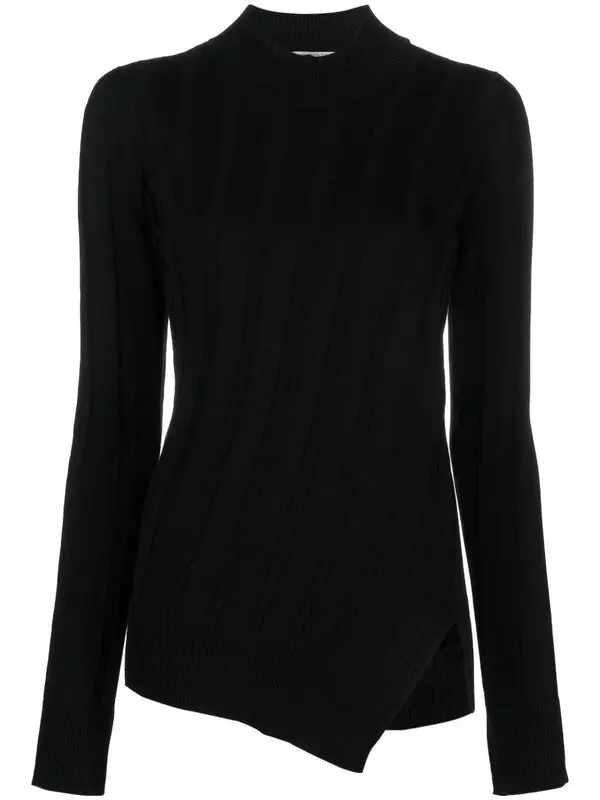 Stella McCartney Asymmetric-hem Knit Jumper - Black