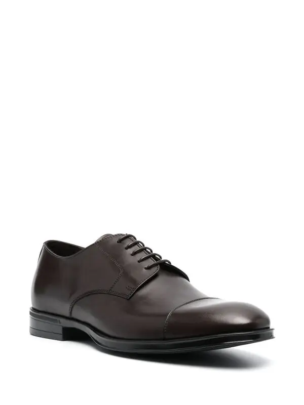 Canali Almond-toe Leather Oxford Shoes