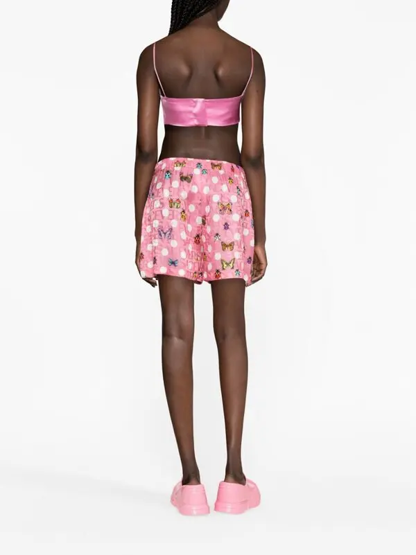 Versace Butterflies-print Silk-blend Shorts