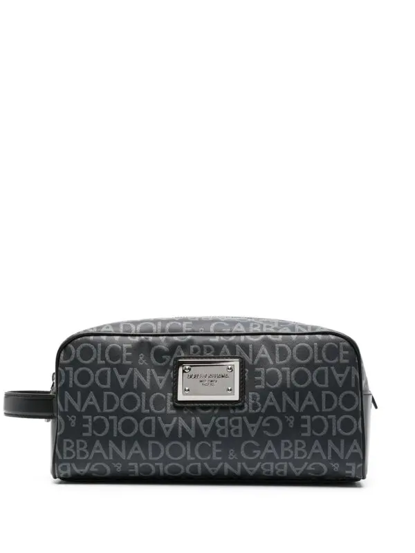 Dolce & Gabbana Logo-print Wash Bag - Grey