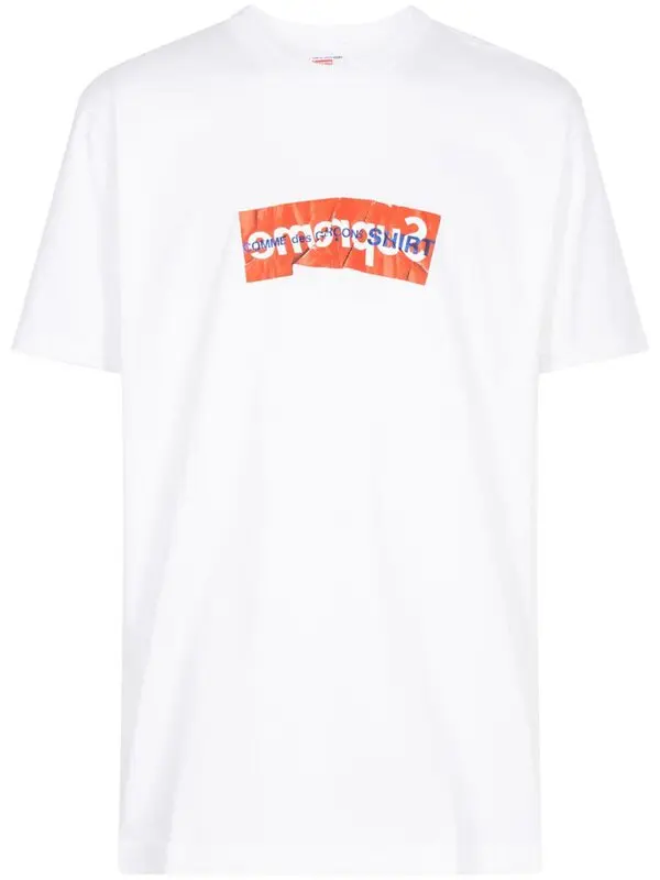 Supreme X Comme Des GarçOns Logo-Print T-Shirt - White | Editorialist
