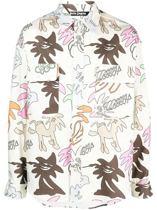 Palm Angels Graphic-print Long-sleeve Shirt