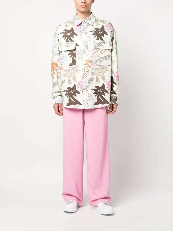 Palm Angels Graphic-print Long-sleeve Shirt