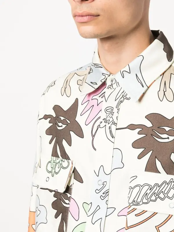 Palm Angels Graphic-print Long-sleeve Shirt