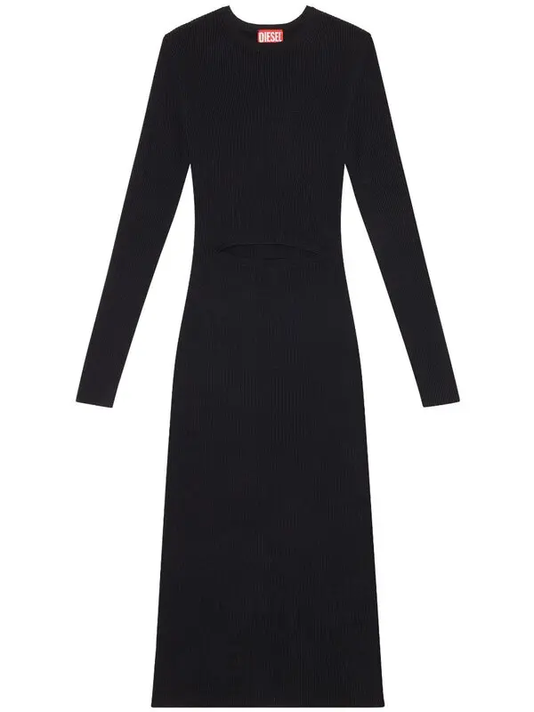 Diesel M-Pelagos Ribbed Midi Dress - Black - 20% Off | Editorialist