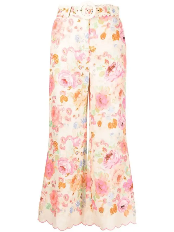 Zimmermann Raie Floral-print Trousers