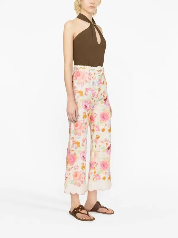 Zimmermann Raie Floral-print Trousers