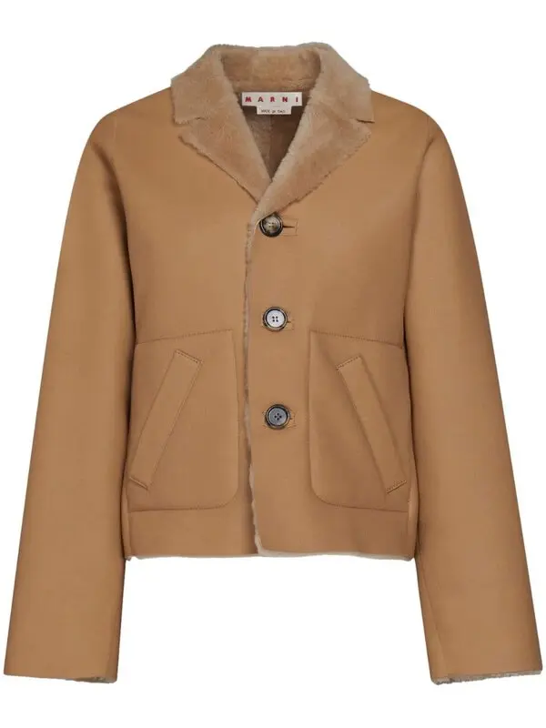 Marni Reversible Shearling Jacket - Brown