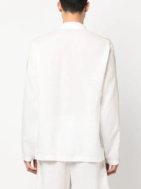 Palm Angels Pa Monogram-print Linen Shirt - White