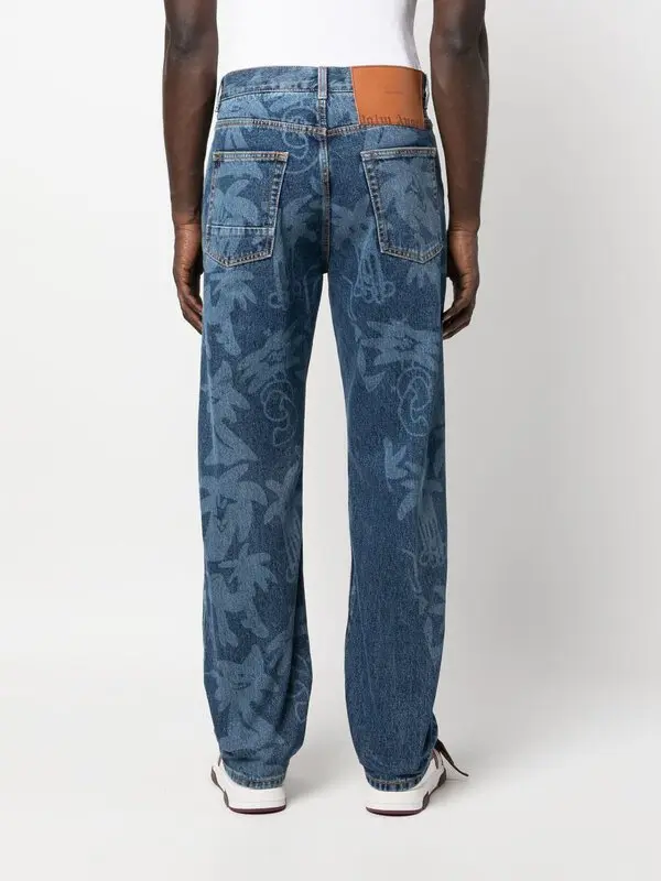 Palm Angels Palm Tree-print Jeans