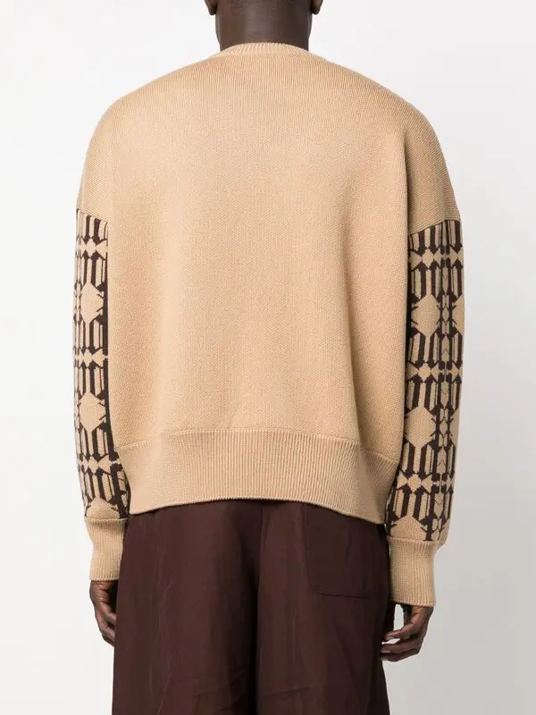 Palm Angels Jacquard Sweater - Neutrals