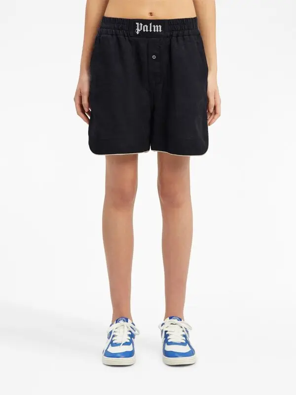 Palm Angels Logo-patch Cotton Boxer Shorts