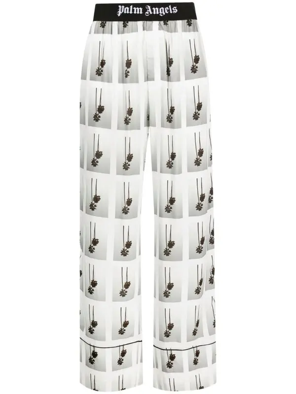 Palm Angels Mirage Graphic-print Trousers - White