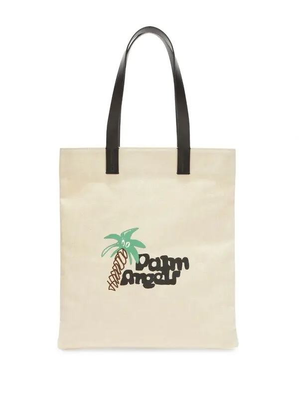 Palm Angels Logo-print Tote Bag - Neutrals