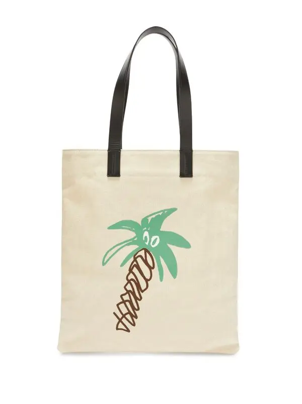 Palm Angels Logo-print Tote Bag - Neutrals