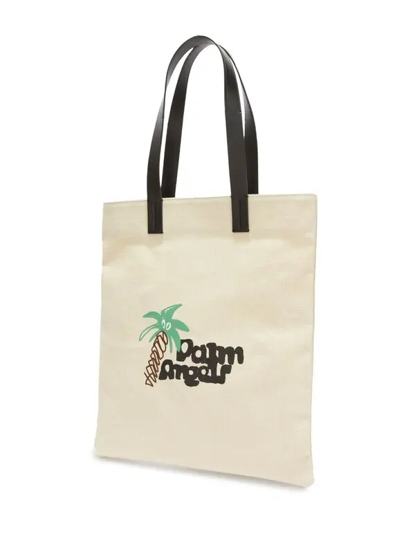 Palm Angels Logo-print Tote Bag - Neutrals