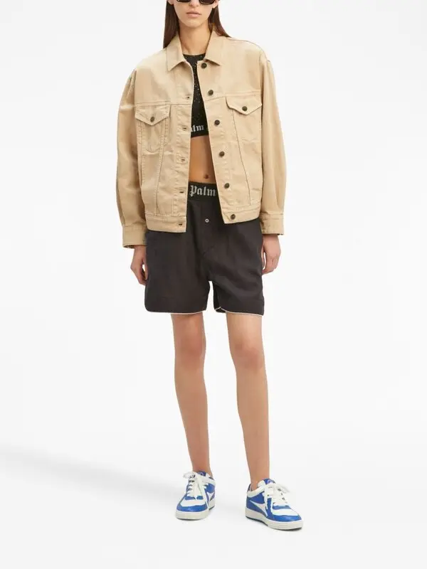 Palm Angels Loose Bull Denim Jacket - Neutrals