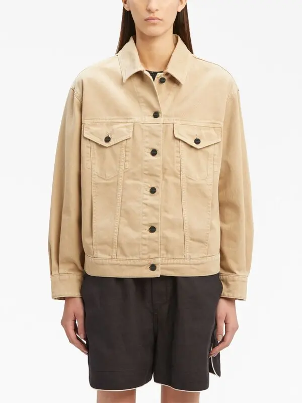 Palm Angels Loose Bull Denim Jacket - Neutrals