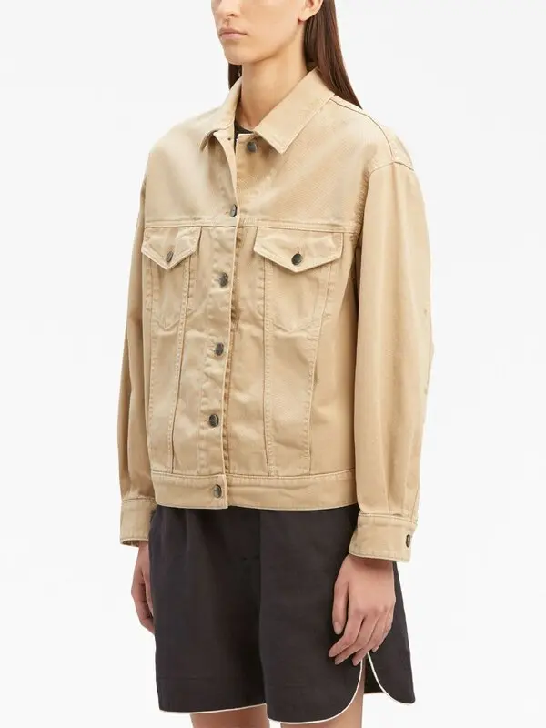 Palm Angels Loose Bull Denim Jacket - Neutrals