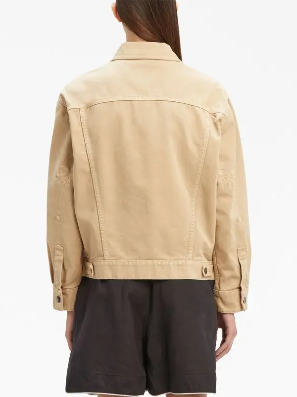 Palm Angels Loose Bull Denim Jacket - Neutrals