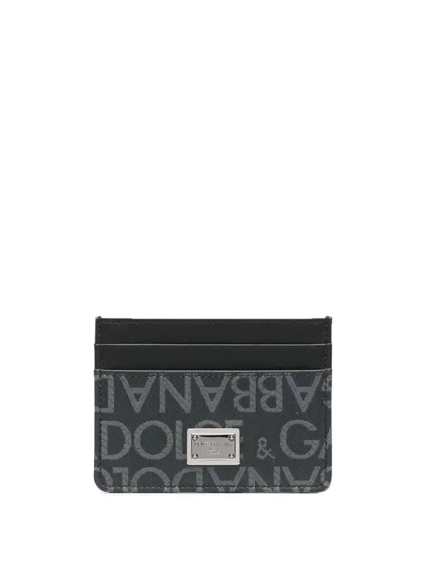Dolce & Gabbana Logo Jacquard Card Holder - Black