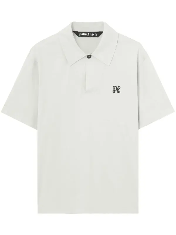 Palm Angels Monogram-embroidered Cotton Polo Shirt