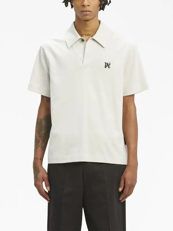 Palm Angels Monogram-embroidered Cotton Polo Shirt