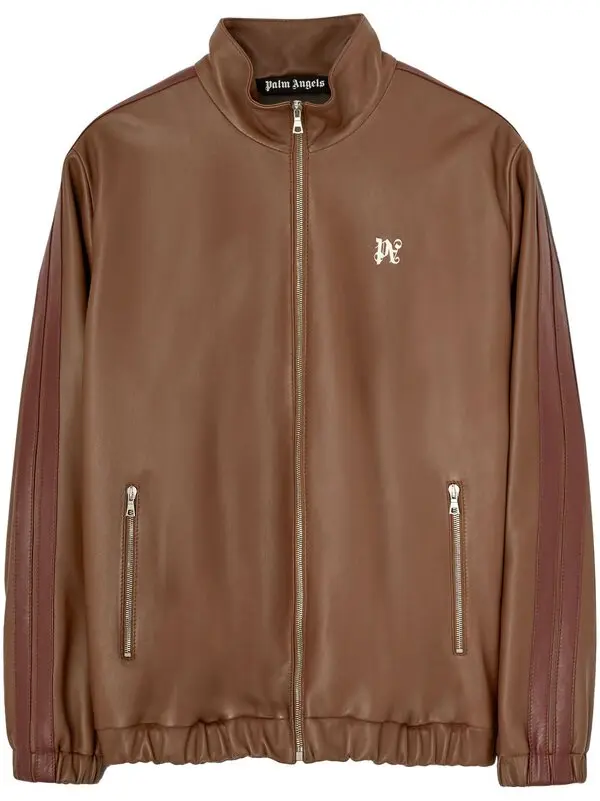 Palm Angels Pa Monogram Leather Track Jacket