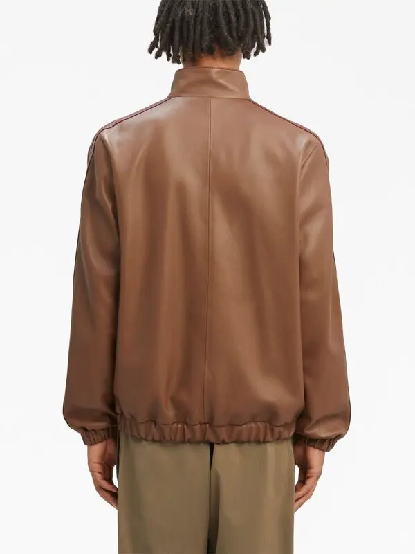 Palm Angels Pa Monogram Leather Track Jacket