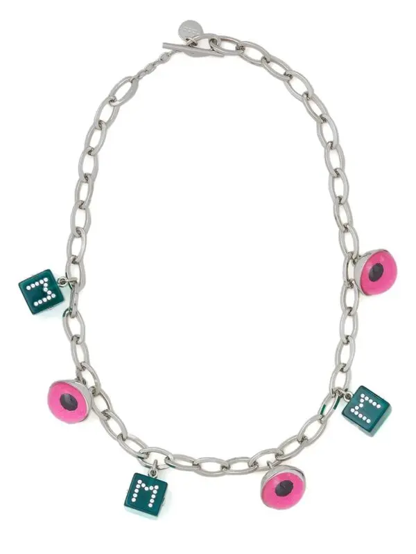 Marni Dice Motif Charm Necklace - Blue