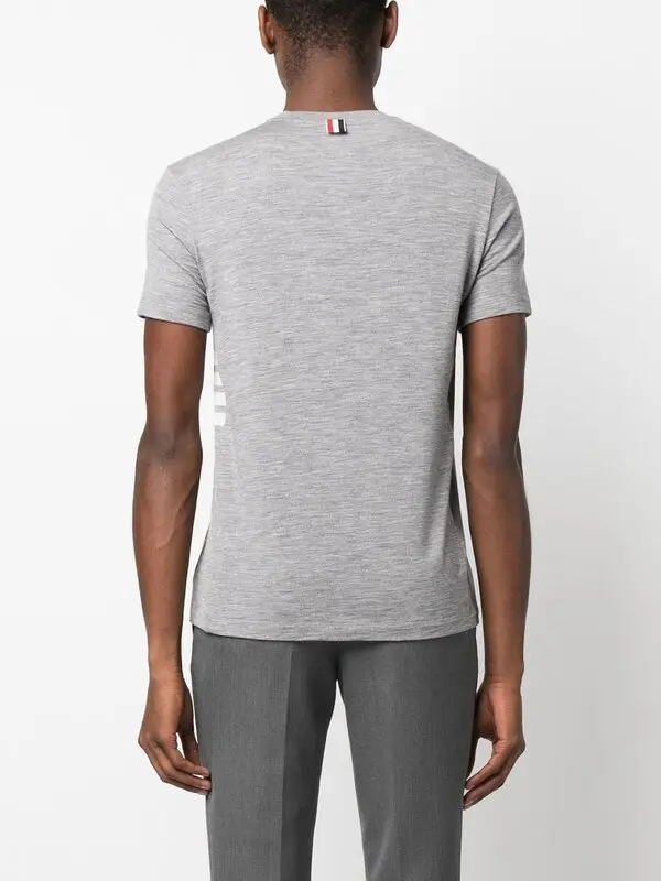 Thom Browne 4-bar Wool T-shirt - Grey