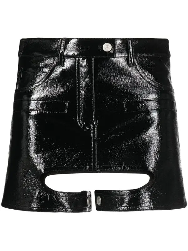 COURREGES Chaps Vinyl-effect Miniskirt