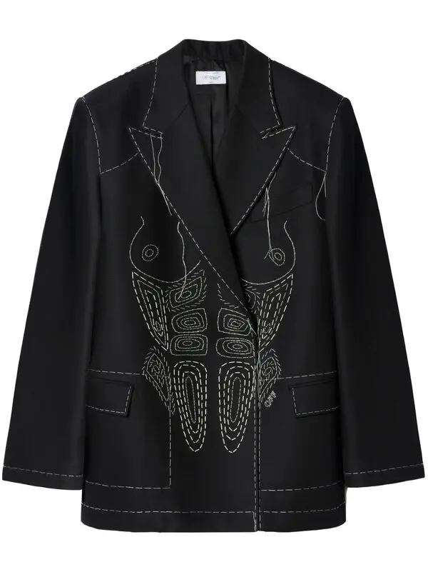 Off-White Runway Body Stitch Double-breasted Blazer