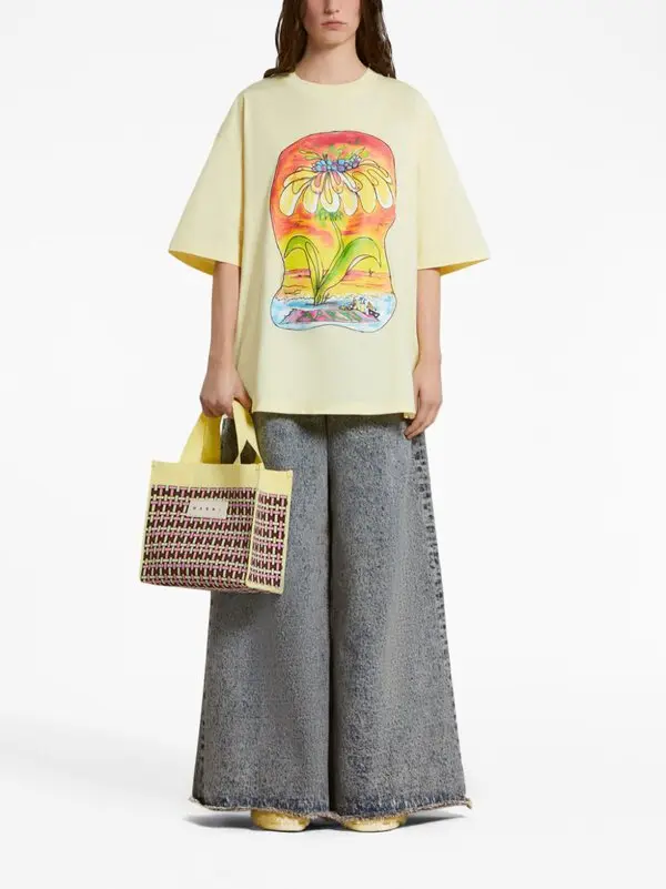 Marni Logo-appliqué Jacquard Tote Bag