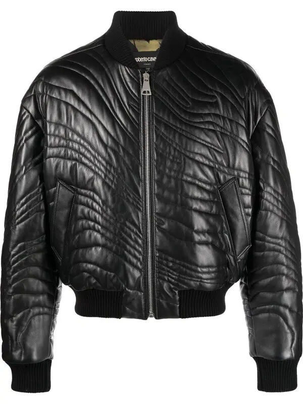 Roberto Cavalli Leather Bomber Jacket