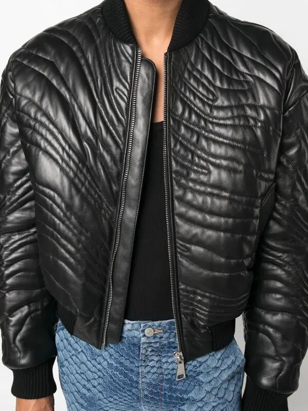 Roberto Cavalli Leather Bomber Jacket
