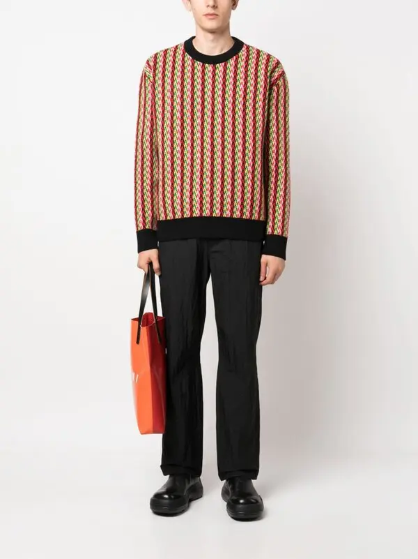LANVIN Chevron-motif Jumper - Red