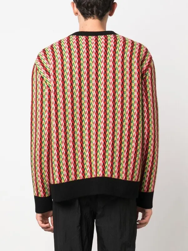 LANVIN Chevron-motif Jumper - Red