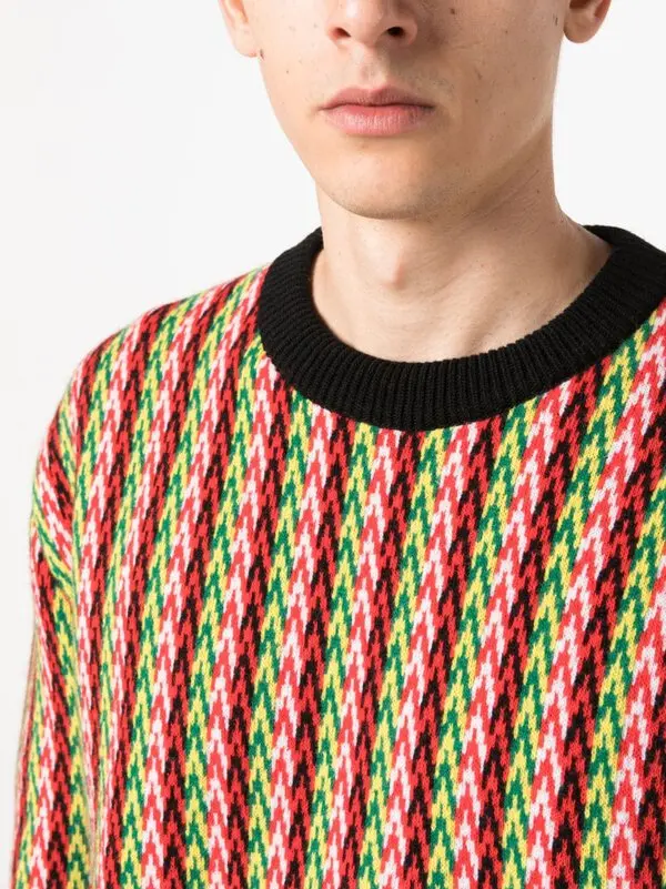 LANVIN Chevron-motif Jumper - Red