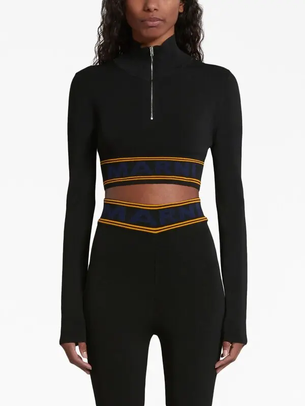Marni Logo Cropped Jumper